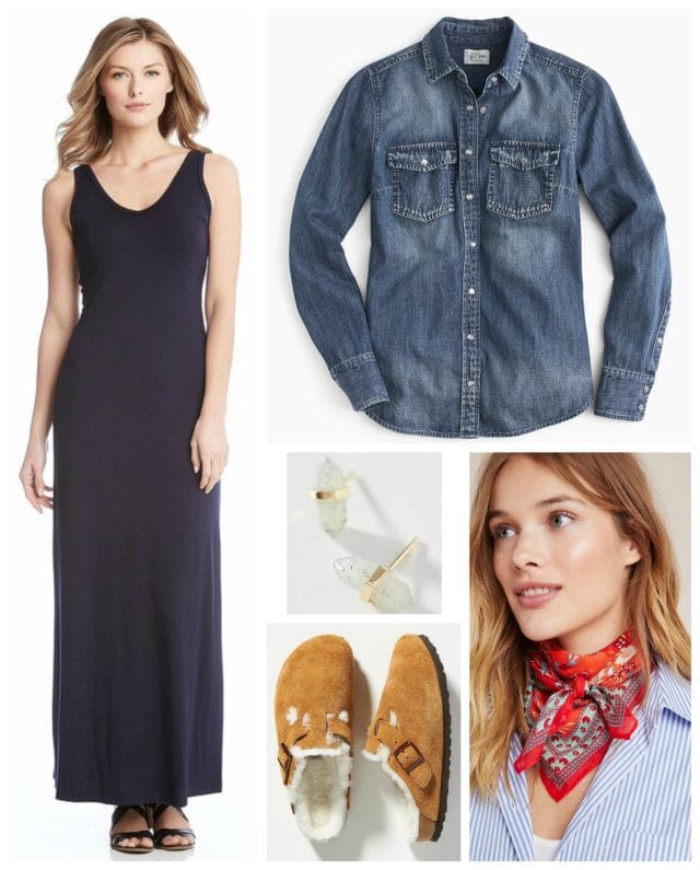 How to Style a Navy Maxi Dress for Fall and Winter | Wardrobe Oxygen
