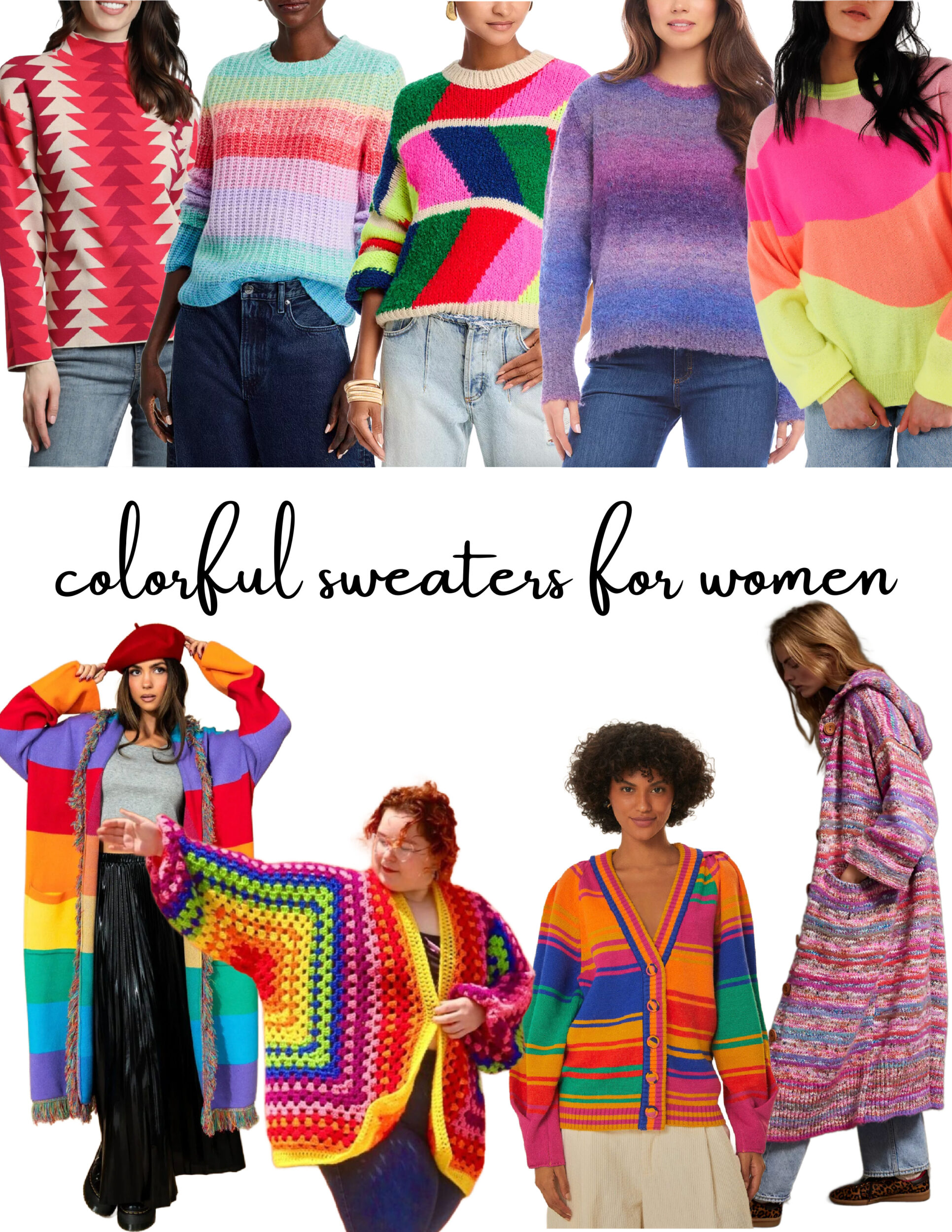38 Colorful Sweaters for Grown Women for 2024