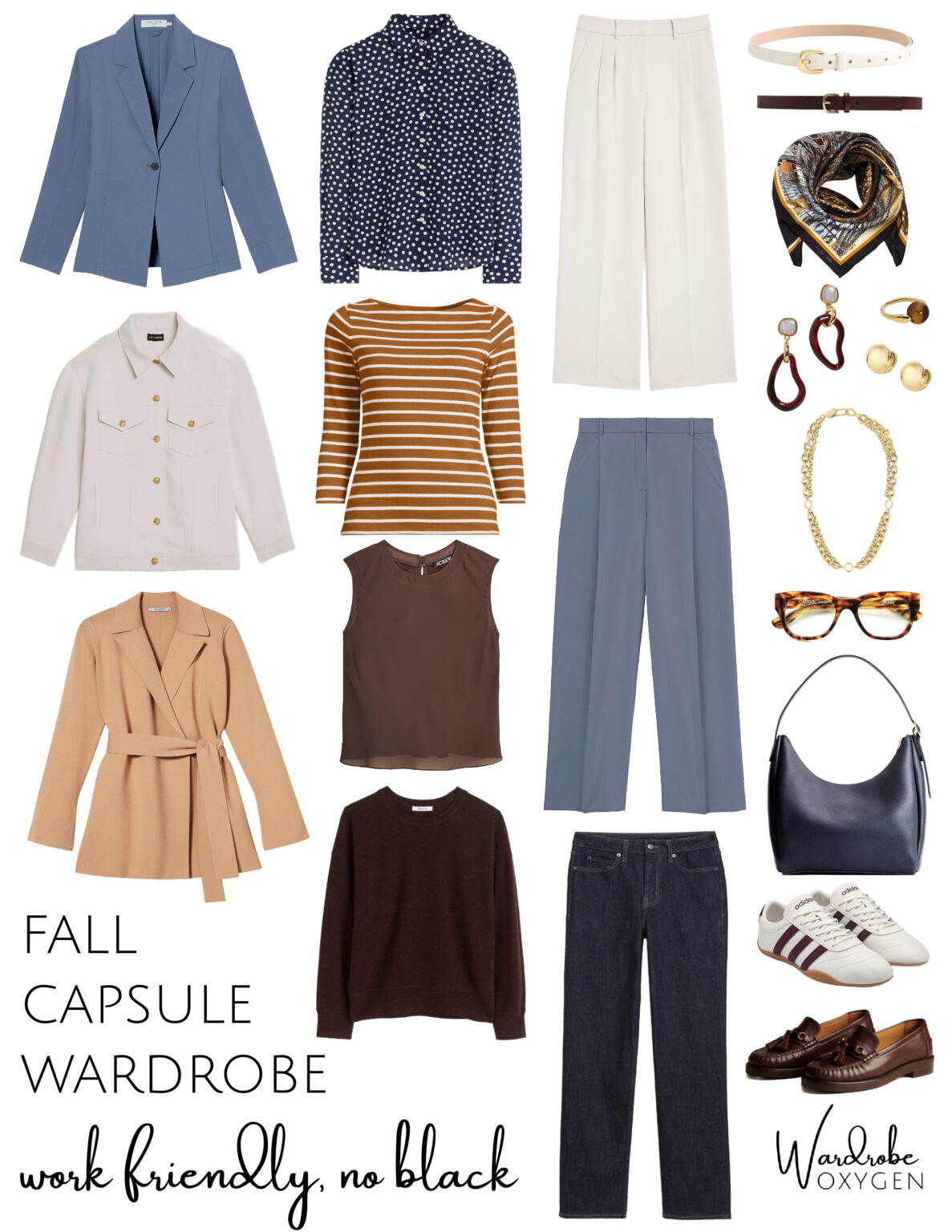 Travel-Friendly & Work-Friendly Fall Capsule Wardrobe: No Black ...